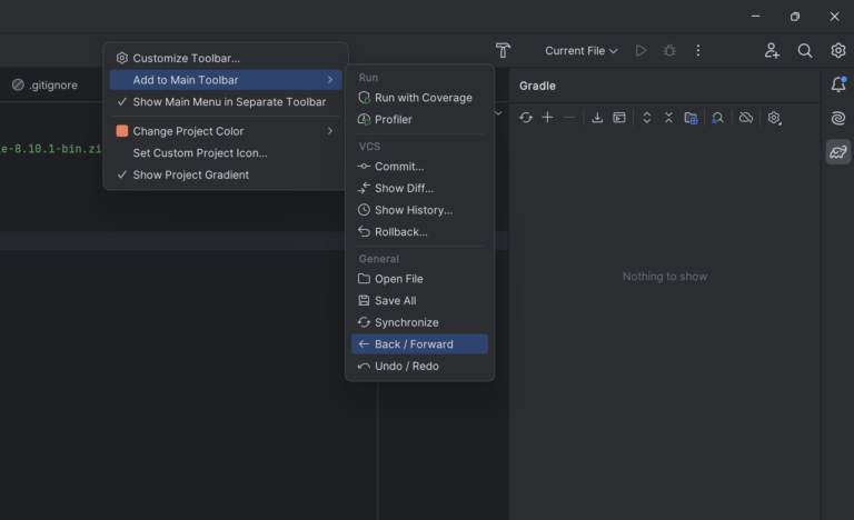 How to Add Navigation (Back/Forward) Buttons to the Toolbar in IntelliJ ...